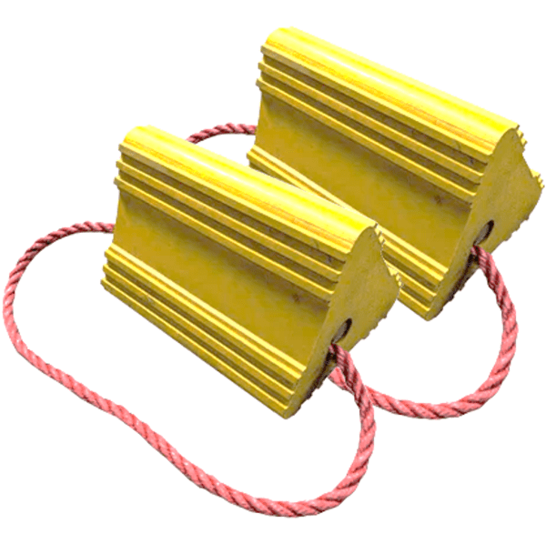 Helicopter Wheel Chocks – Yellow (1 pair) - Heliport Supplies