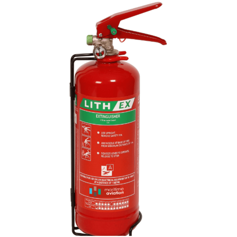 Lith-Ex Lithium-Ion Hand-Held Fire Extinguisher (2 Ltr) - Heliport Supplies