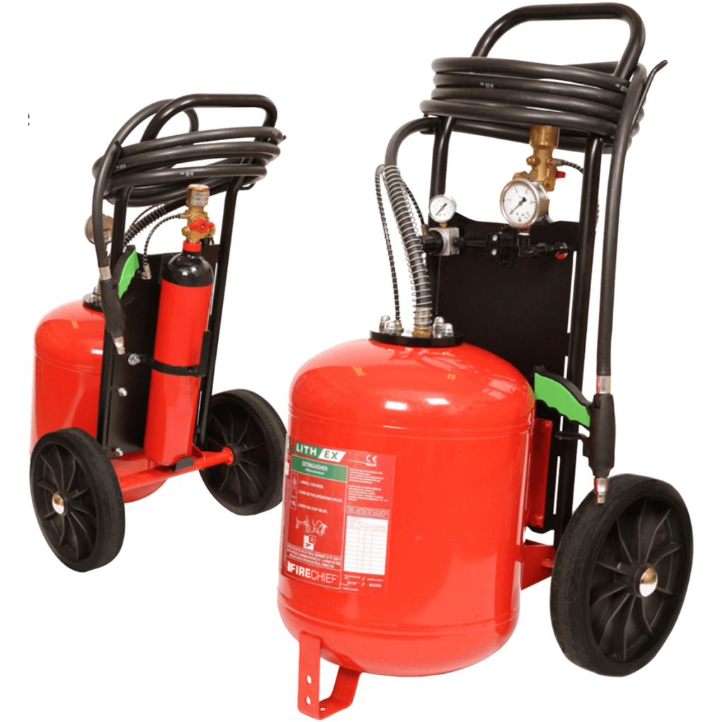Lith-Ex Lithium-Ion Wheeled Fire Extinguisher (25 Ltr) - Heliport Supplies