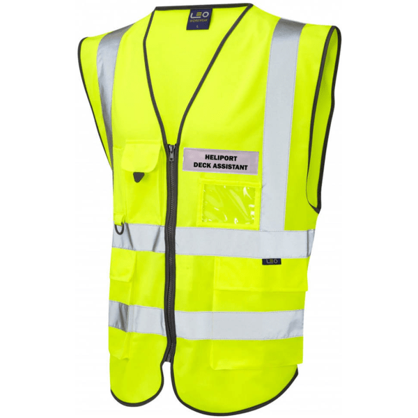 Hi-Vis HDA Vest (inc. Velcro HDA Patches Front & Back) - Heliport Supplies